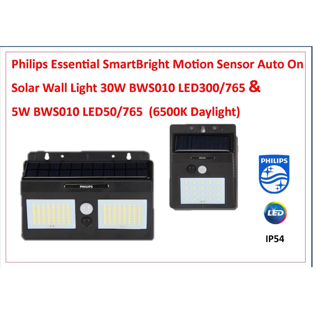 Philips Essential SmartBright Motion Sensor Auto On Solar Wall Light ...