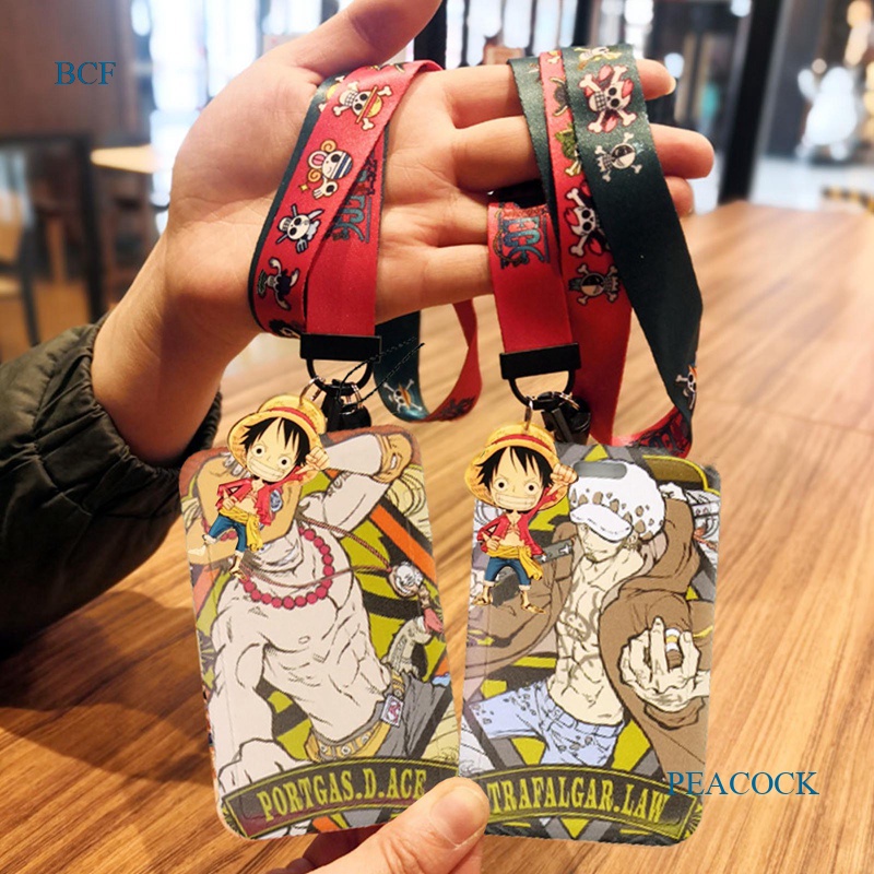 BCF One Piece Anime Card Cases Card Lanyard Key Lanyard Cosplay Badge ...