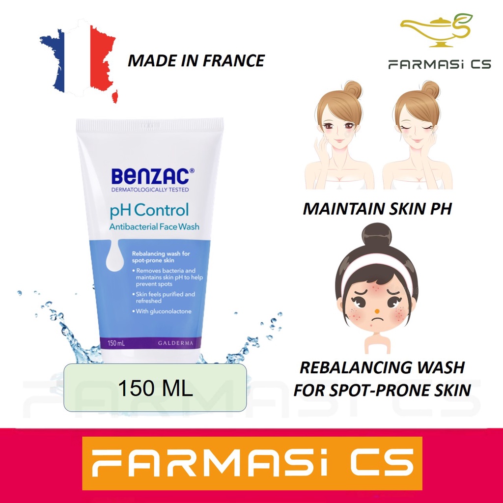 Benzac pH Control Antibacterial Face Wash 150ml EXP:05/2025 [ acne prone skin ph bacteria purify ...
