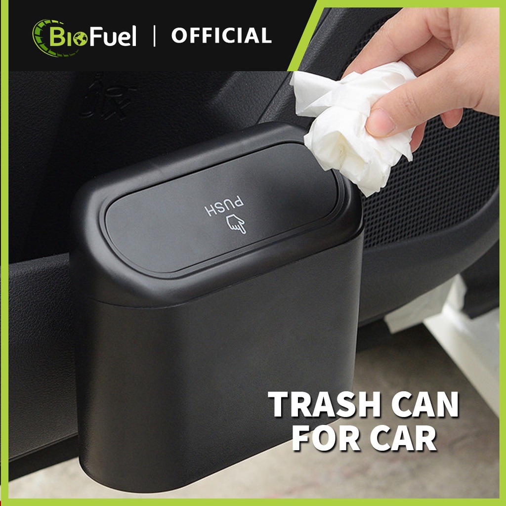 Universal Car Trash Can | Flip Lid | Push Dustbin | Car Organizer ...