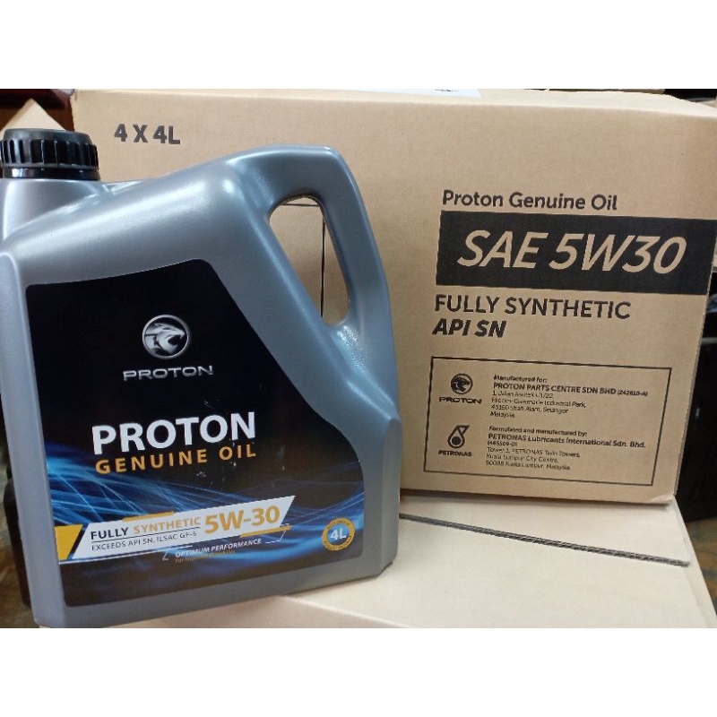Proton Engine Oils SAE 5W30 Fully Synthetic (4L) | Shopee Malaysia