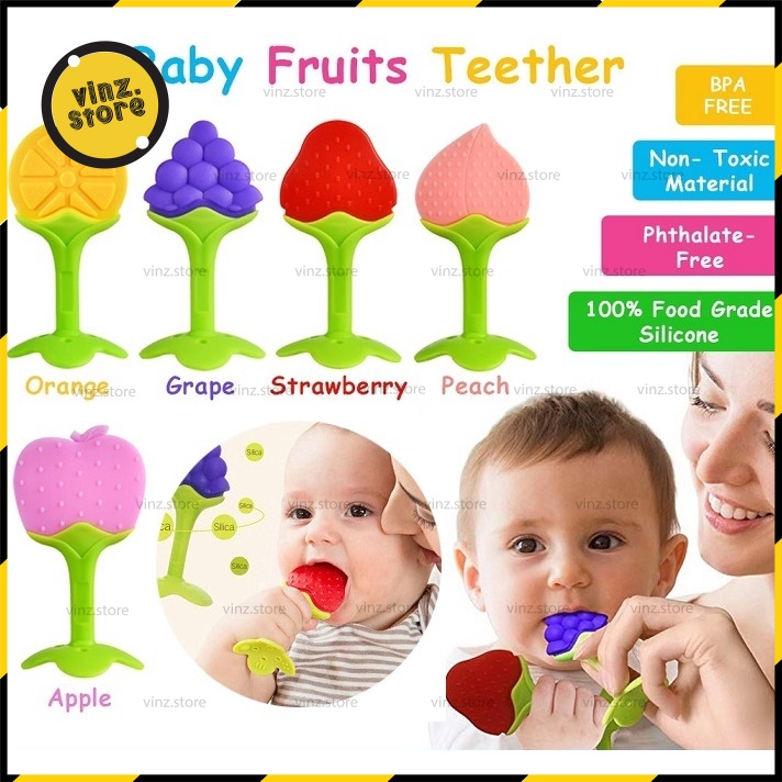 Baby Soft Silicone Fruit Teether BPA Free Baby Infant Bite Teethers ...