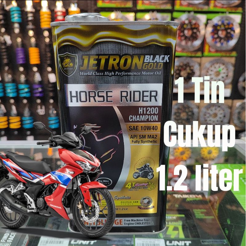 4T engine oil jetron 1.2 liter fully synthetic RS150 RSX150 minyak ...
