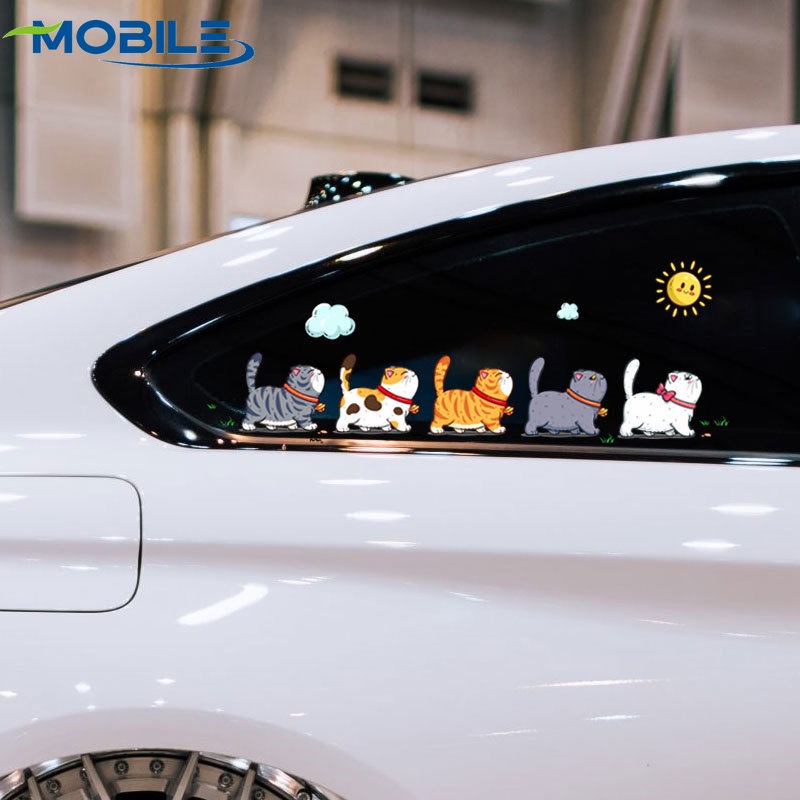 Elegant Pet Cat Car Sticker Cartoon Cute Cat Stickers Car Body Creative ...