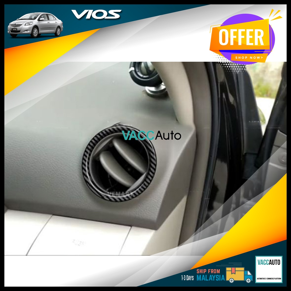 Toyota Vios (2nd Gen) Aircond Lining Carbon Chrome Fiber Design 2007 ...