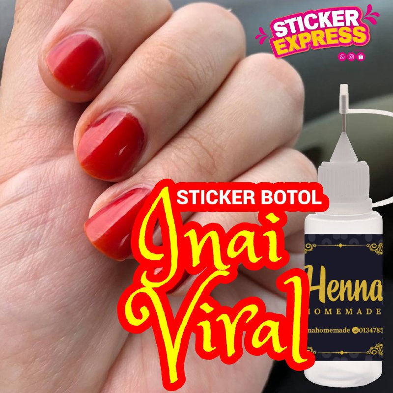 STICKER BOTOL INAI DESIGN SENDIRI CUSTOM FREE DESIGN SHIP 24 JAM ...