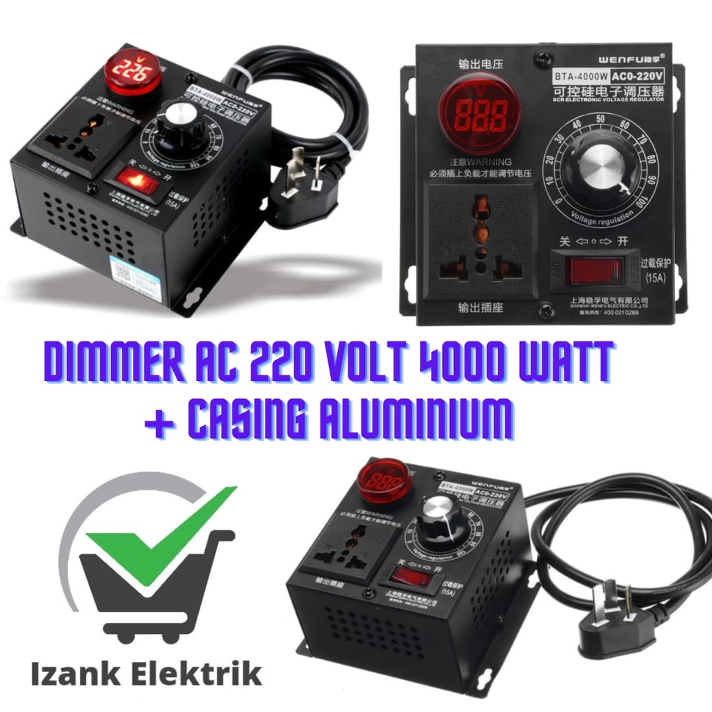 MESIN Ac Dimmer 220 Volt 4000 Watt / 220V 4000W + Aluminum Casing ...