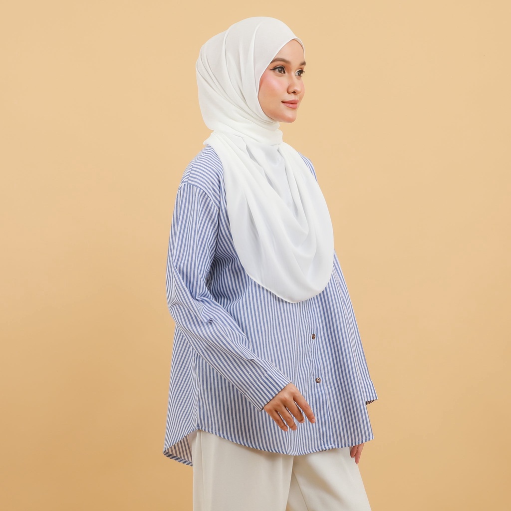 BLOUSE ZETTY - ZT01 (CORNFLOWER) | Shopee Malaysia