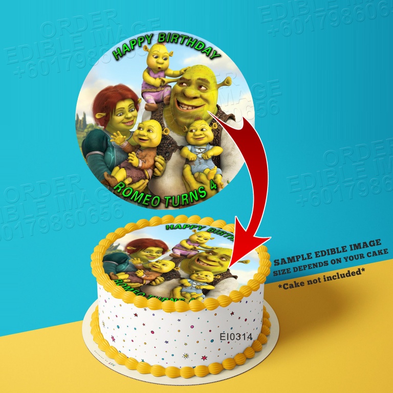 Printing EI Shrek Family Edible Image Print Cake Photo Icing Paper ...