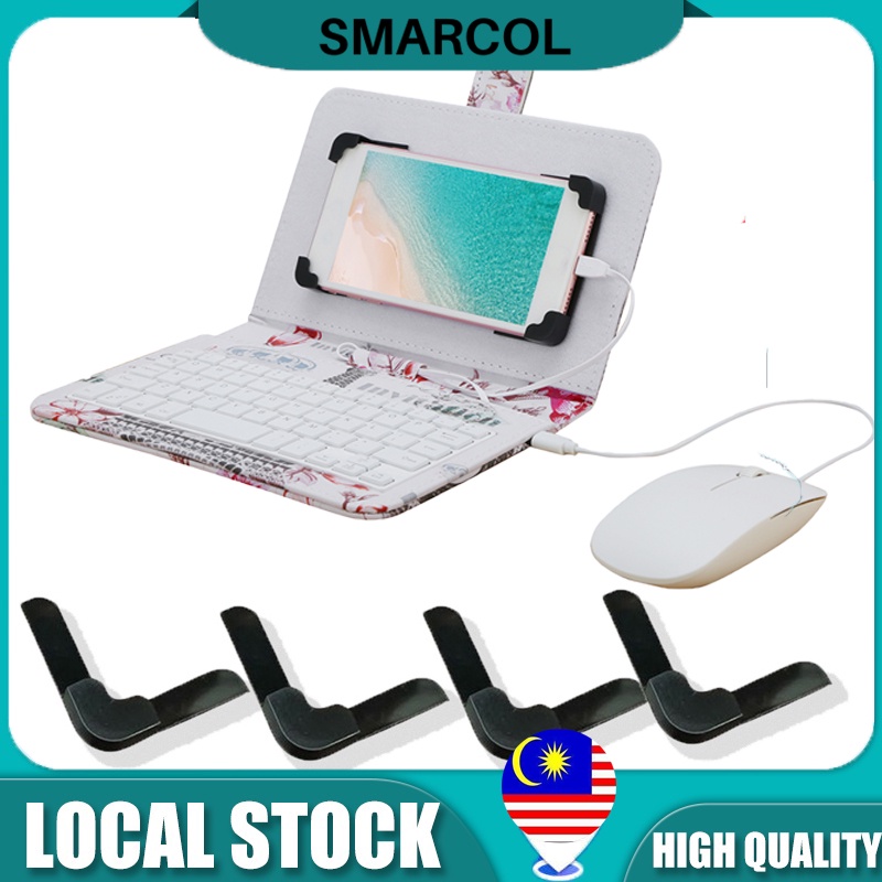 Type-C/Micro-Usb Wired Phone Keyboard Mouse Set With PU Leather Cover ...