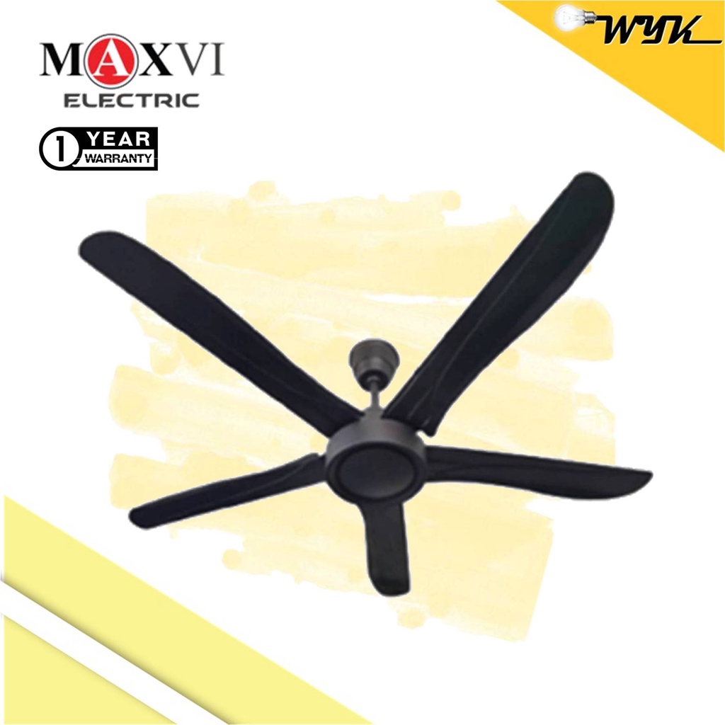 Maxvi 56" 5 Blade Ceiling Fan with Regulator M14V5 (Black) | Shopee ...