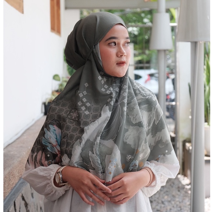 Jenaiah BERGO IN JIHAN GREEN BERGO PRINT MOTIF VEIL BERGO MOITF HIJAB ...