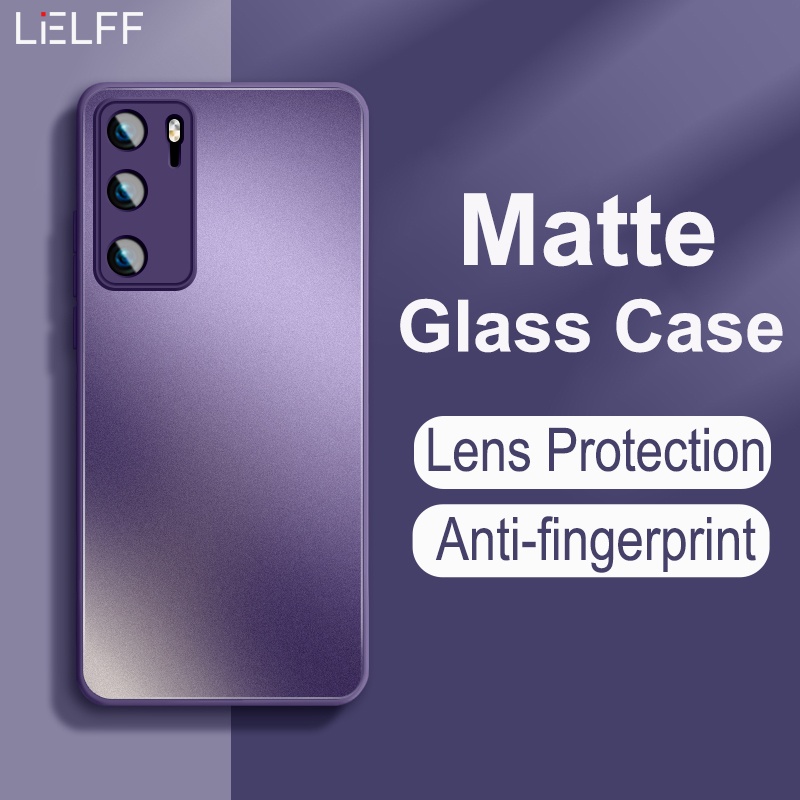 Matte Glass Phone Case For Huawei P50 P40 P30 Pro Camera Lens ...