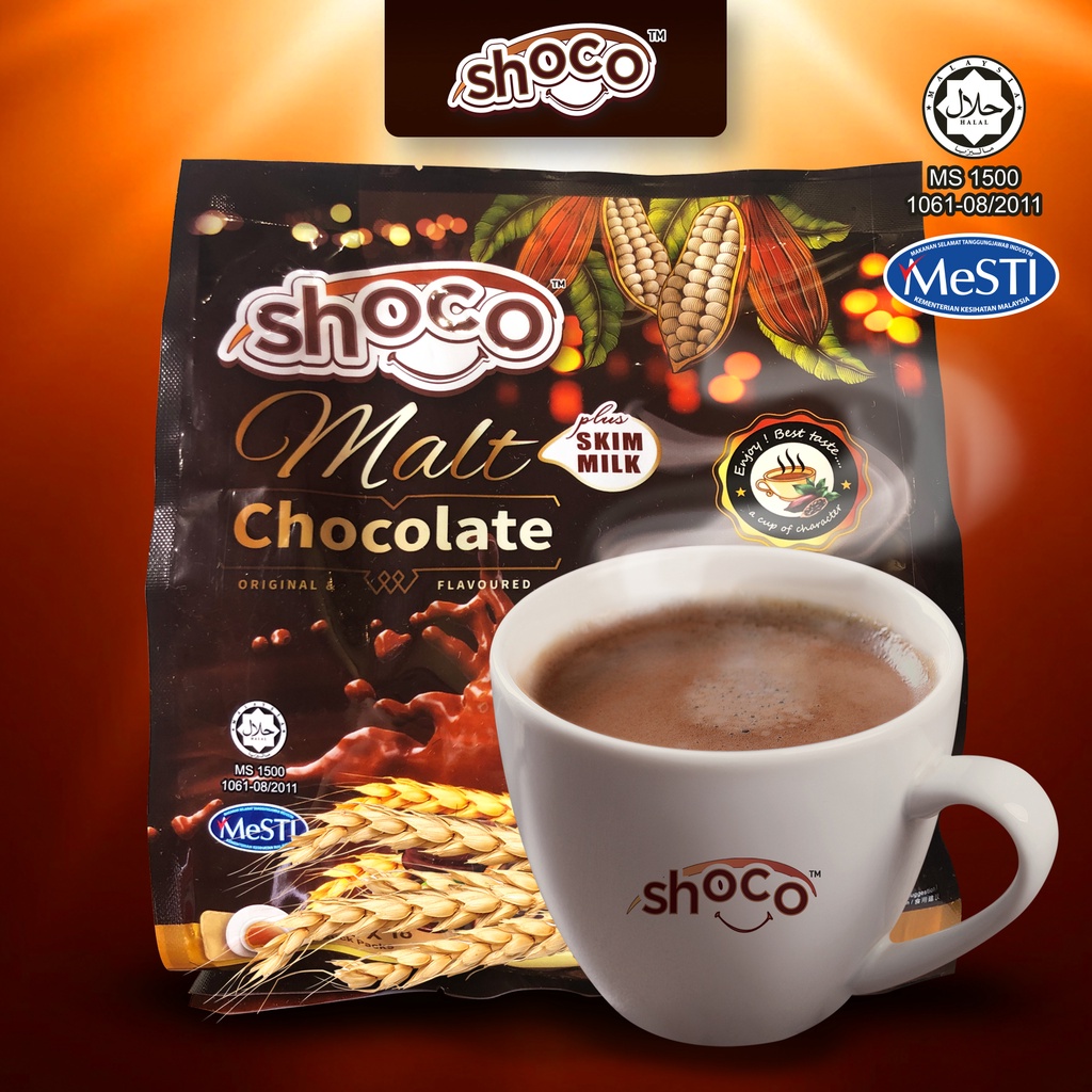 [Halal] Shoco | Malt Chocolate Plus Skim Milk | Chocolate Premium | 33g ...