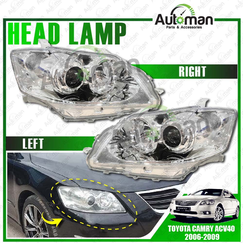 Front HeadLamp Fit For Toyota Camry ACV40 2006 - 2009 Head Lamp Light (No Bulb) | Shopee Malaysia