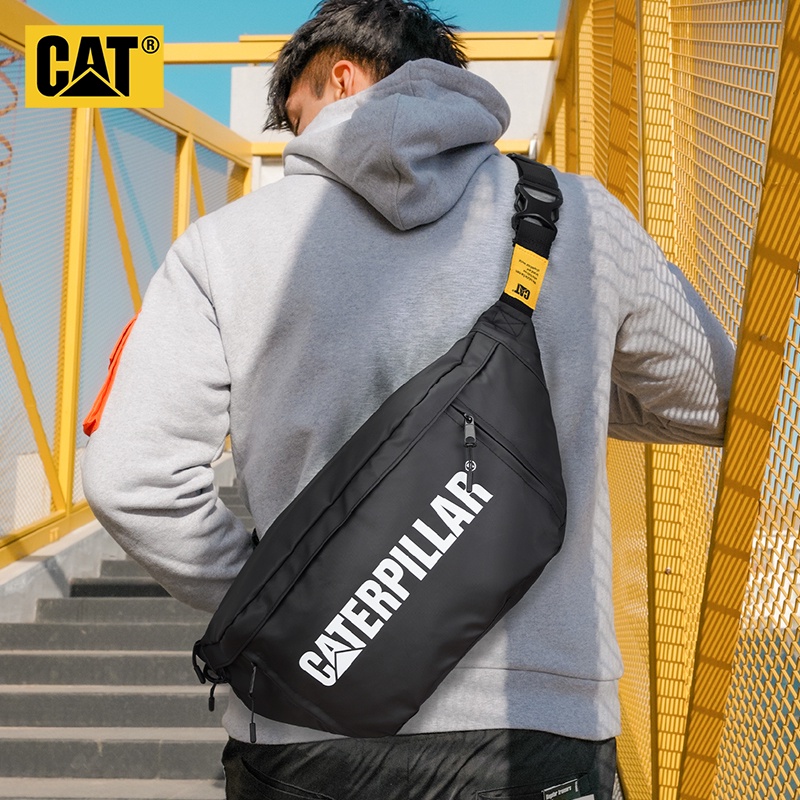 CAT American Caterpillar Chest Bag Large Messenger Shoulder Street Wear ...