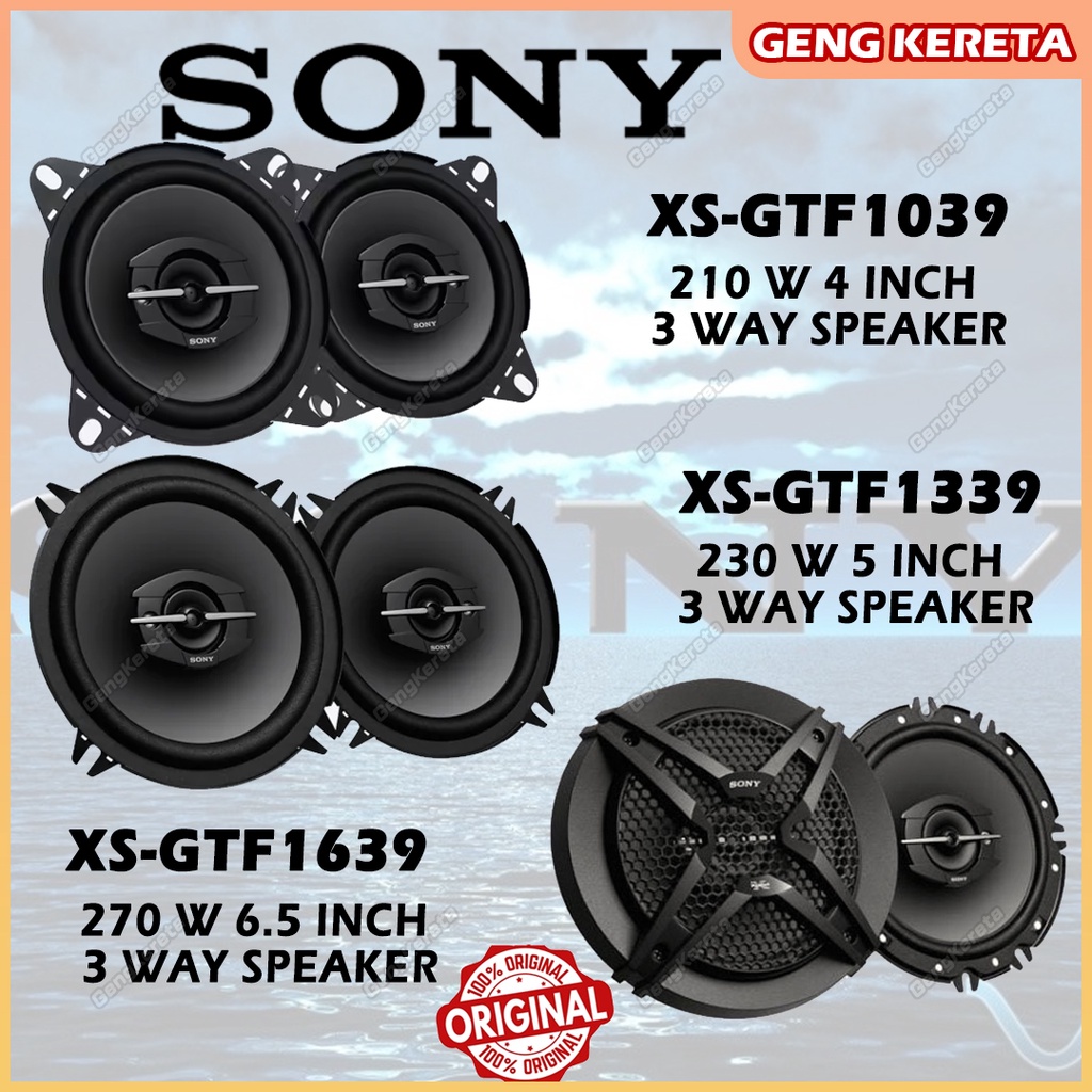 100% Original Sony Car Speaker 4 / 5 / 6.5 Inch 3 Way XS-GTF1639 ...