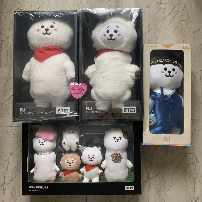 Bt21 LINE FRIENDS OFFICIAL MERCH RJ CHARACTER STANDING DOLL 1ST EDITION ...