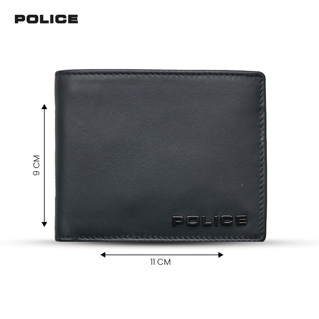 POLICE Baseline RFID Bifold Credit Card Leather Slim Wallet - Black | Shopee Malaysia