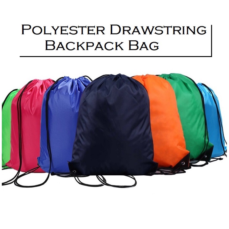 Nylon Drawstring Backpack Bag Sport Travel Marathon Storage Bags ...