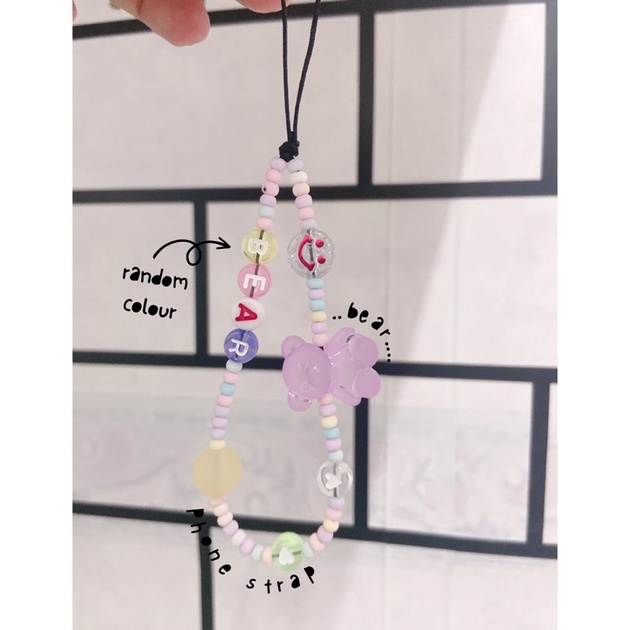 custom name candy Beaded handphone Strap, Handmade Phone string Phone ...