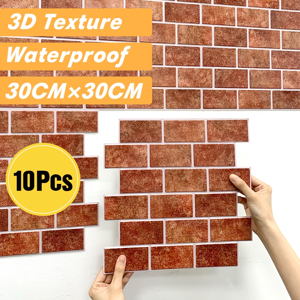 In Stock | 10Pcs 3D Modern Wall Panel Brick Tile Sticker Self Adhesive ...