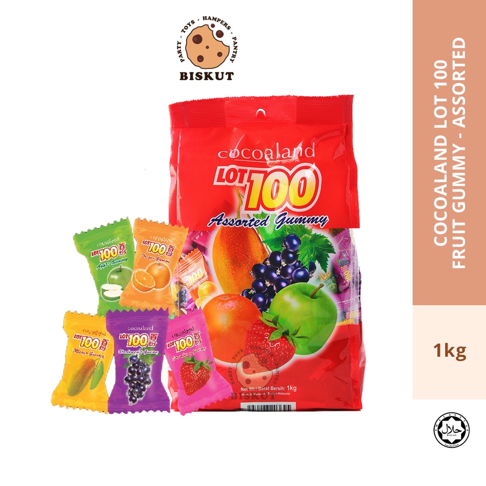 [Gummy] Cocoaland Lot 100 Fruit Gummy 1kg/ Fruit Juice Gummy 1kg / Assorted/Mango/Blackcurrant ...