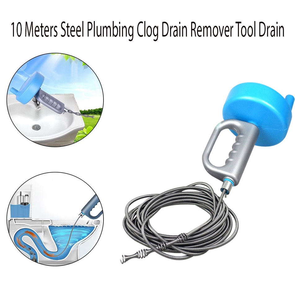 10M Drain Cleaner Cable Snake Plumbing Sink Cleaner Bathroom Bathtub ...