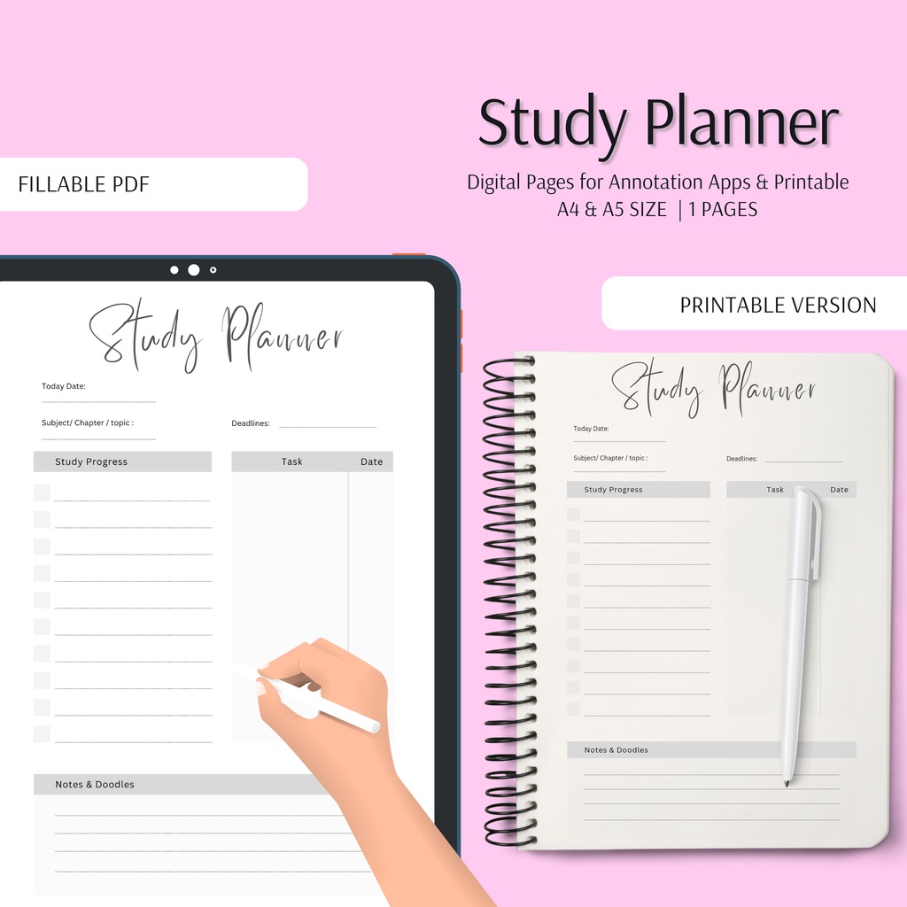 Digital STUDY Planner | Fillable PDF & Printable | Shopee Malaysia