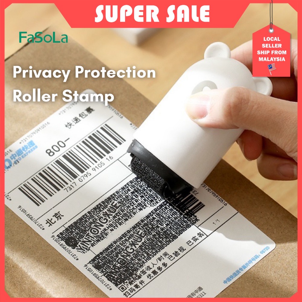 FaSoLa Privacy Roller Stamp Refillable Ink Private Confidential Seal ...