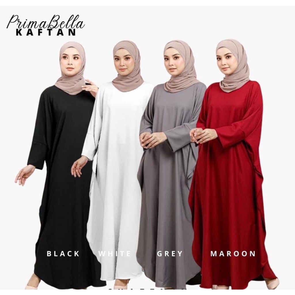 Baju Kaftan WHITE Murah Jubah Umrah Muslimah Moden Abaya Dress Anti ...