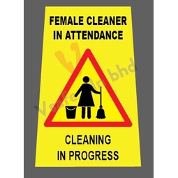 VSAFEMKT Plastic Floor standee Sign female cleaning in attendance ...