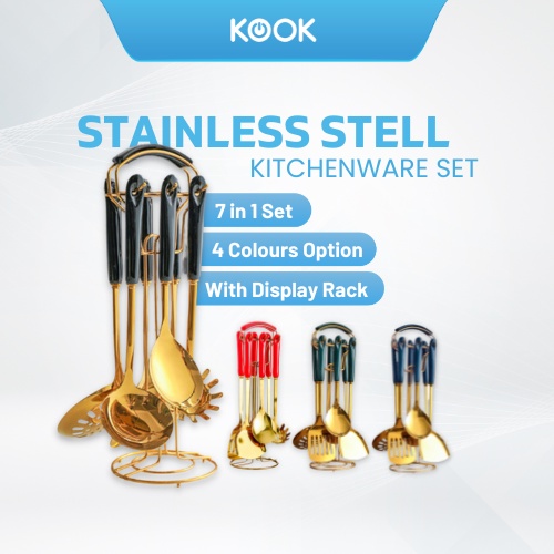 Stainless Steel Kitchenware Set 7PCS Home Cooking Spoon Spatula ...