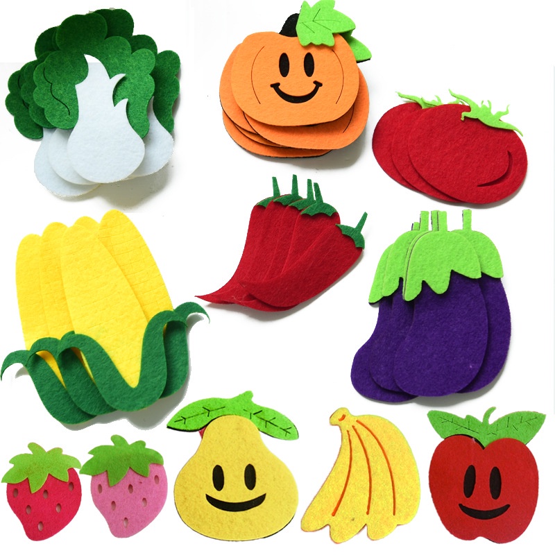 Felt fruit and vegetables Craft pokok 3D Wall Decoration Kindergarten ...