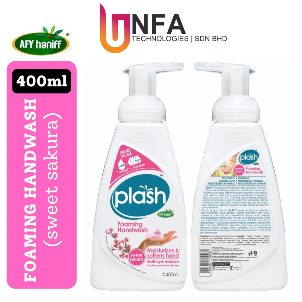 PLASH Foaming Handwashing Liquid by AFY HANIFF (Sweet Sakura) 400ml ...