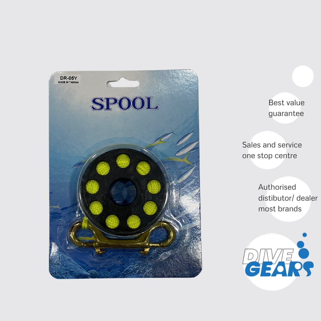 Dive Reel Finger Spool 20M Black with Green String Scuba Diving ...