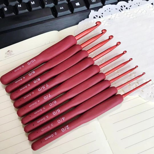 9PcsTulip Red Crochet Tulip Crochet Suit Crochet Tulip Knitting Needle ...