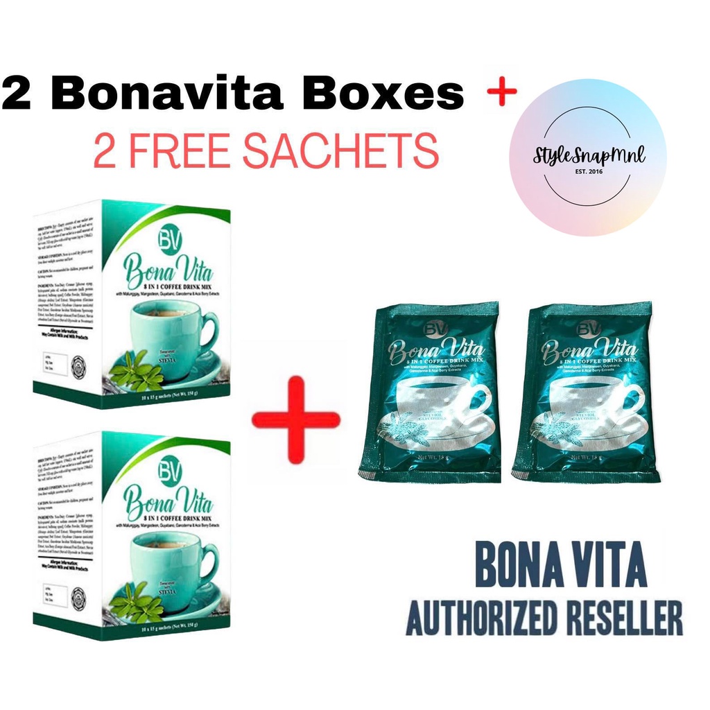 Bonavita Coffee mix 8 in 1 DUO ( 2 Boxes + 2 Satchets ) | Shopee Malaysia