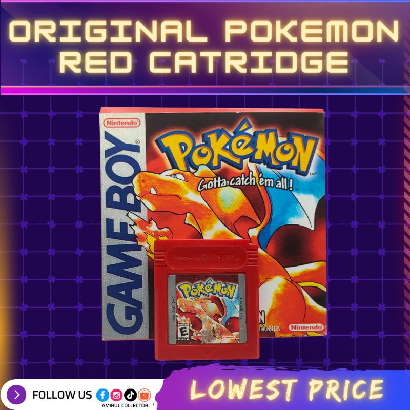 RARE Original Nintendo Gameboy Pokemon Red Catridge | Shopee Malaysia