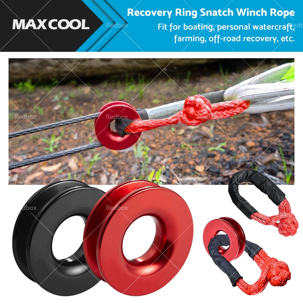 Recovery Ring Snatch Block Pulley 37479lbs & Soft Shackle Tow Winch ...