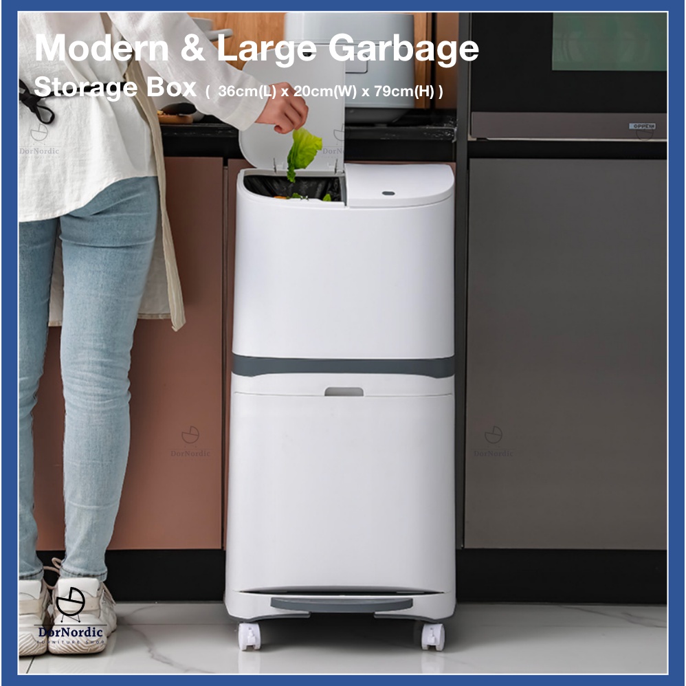 DorNordic Modern & Large Garbage Storage Box | Tong Sampah Besar ...