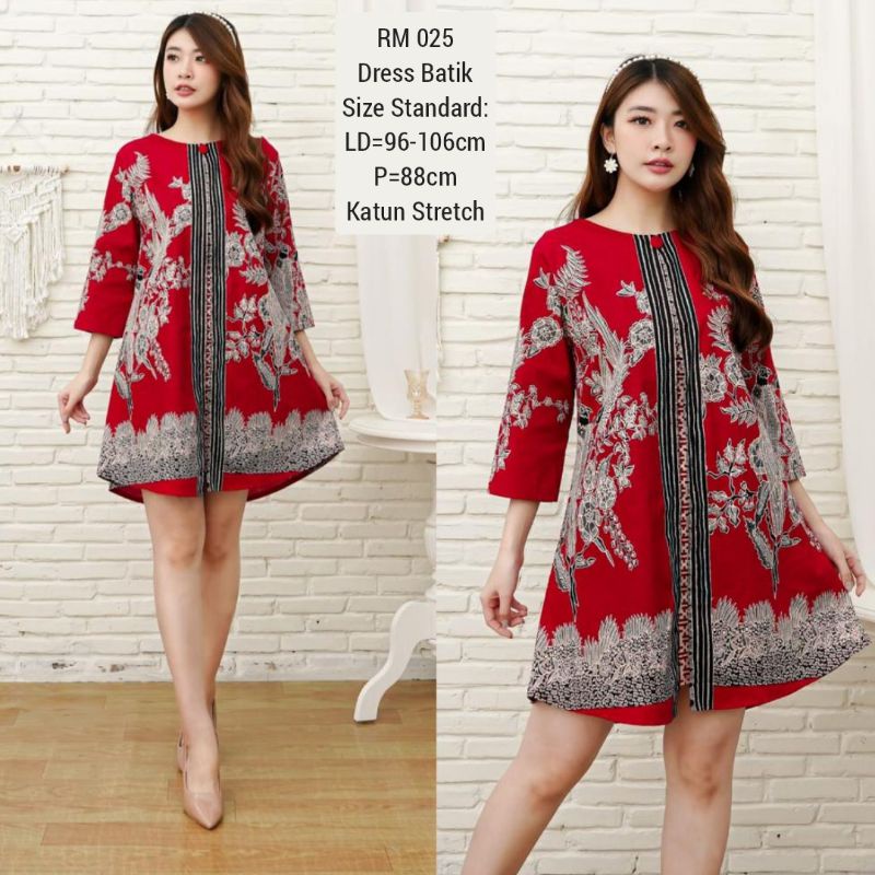 Vini BATIK DRESS FOR WOMEN'S OFFICE WORK CONTINUOUS FASHION GIRLS ...
