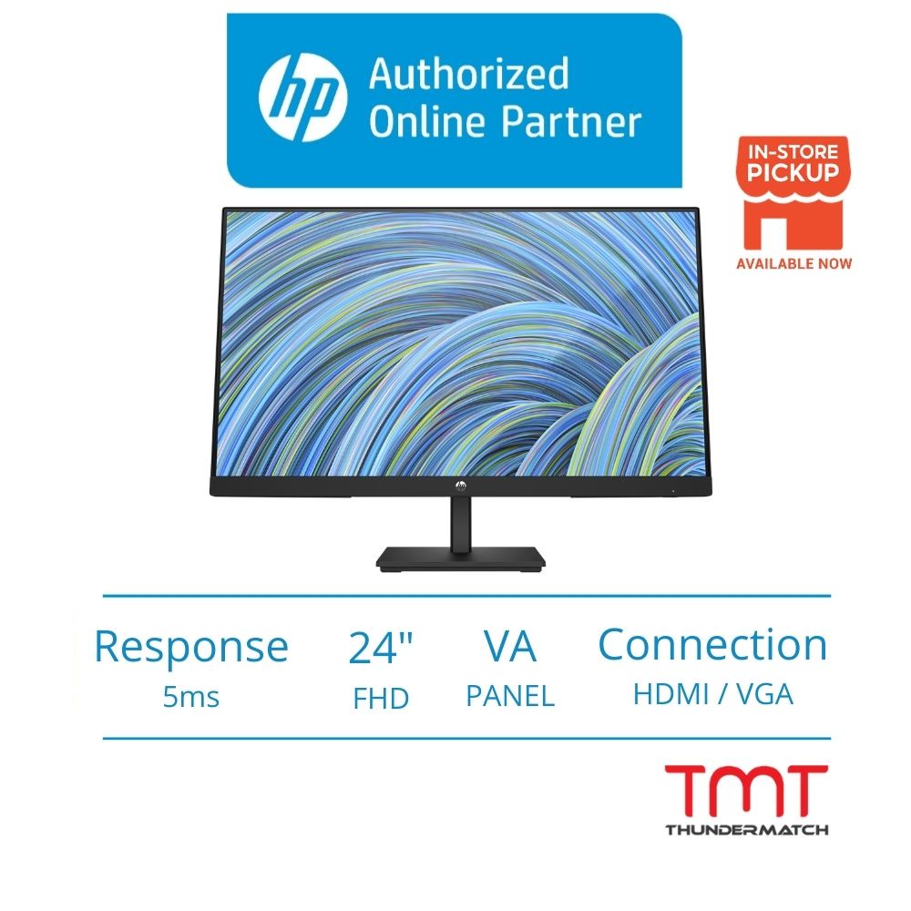 HP V24V Monitor 65P63AA | 24" / 5ms / FHD | VA Panel | HDMI / VGA | Low ...