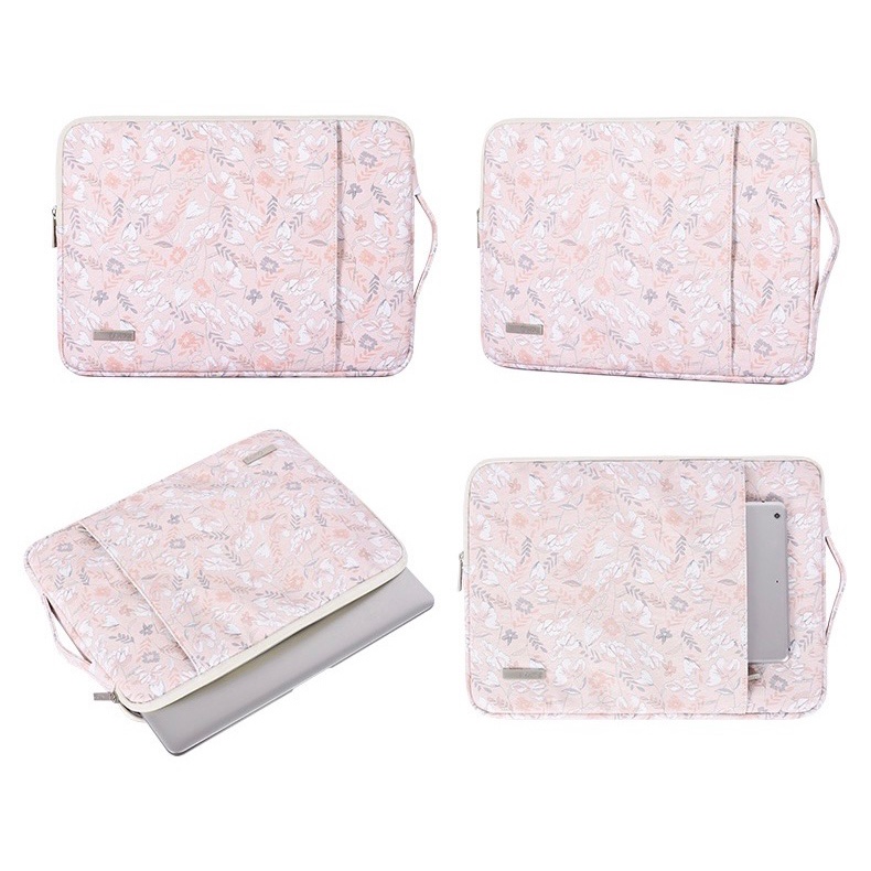 (11-15 Inch) MR Pink Flower Pattern Advanced Laptop Bag Typo Hand ...