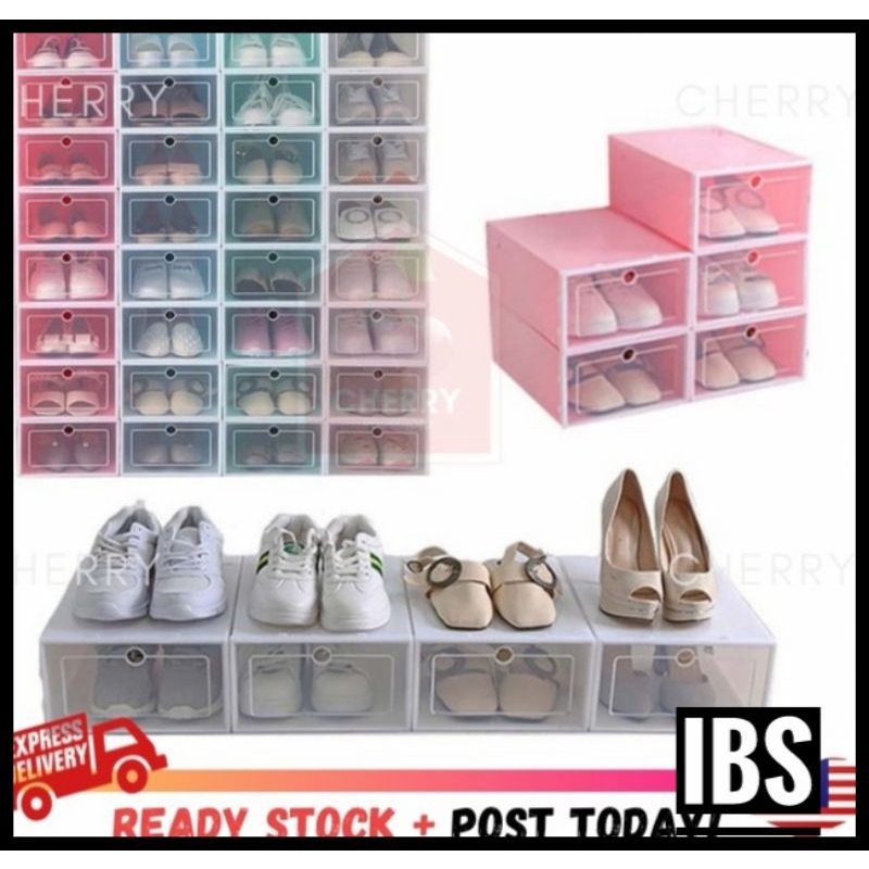 Shoe Box Kotak Kasut Shoes Box Storage Organizer Stackable Water ...
