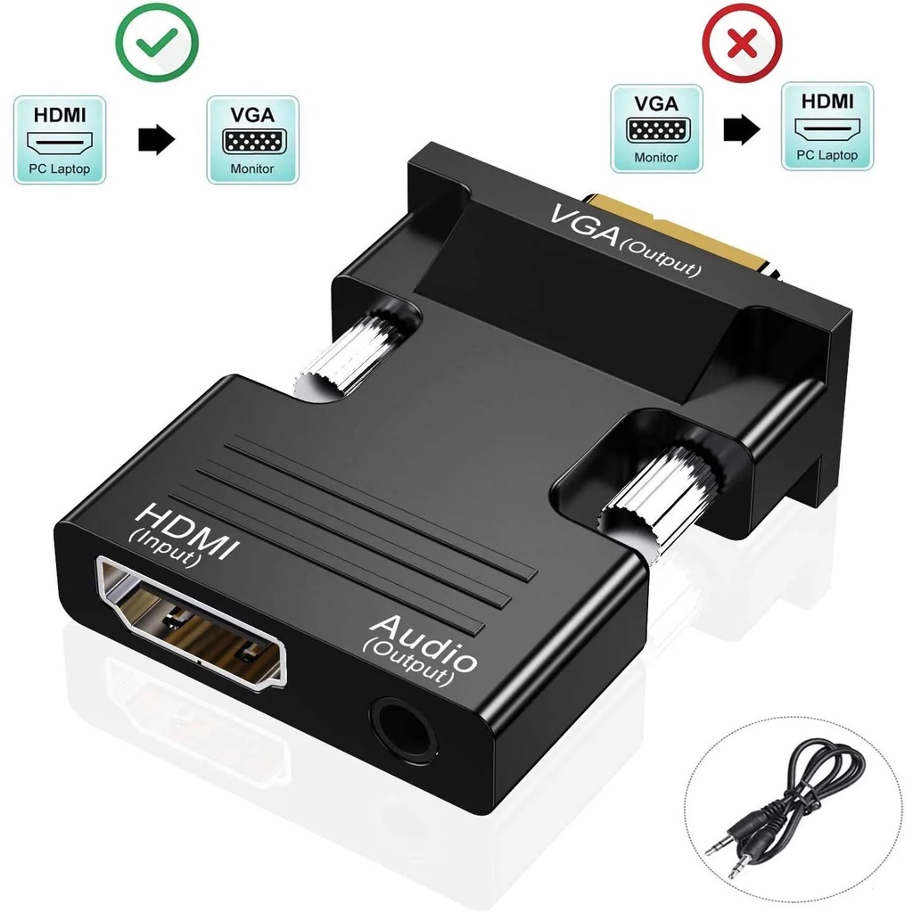 Hdtv To VGA With AUDIO converter HDmi To VGA+AUDIO (G) | Shopee Malaysia