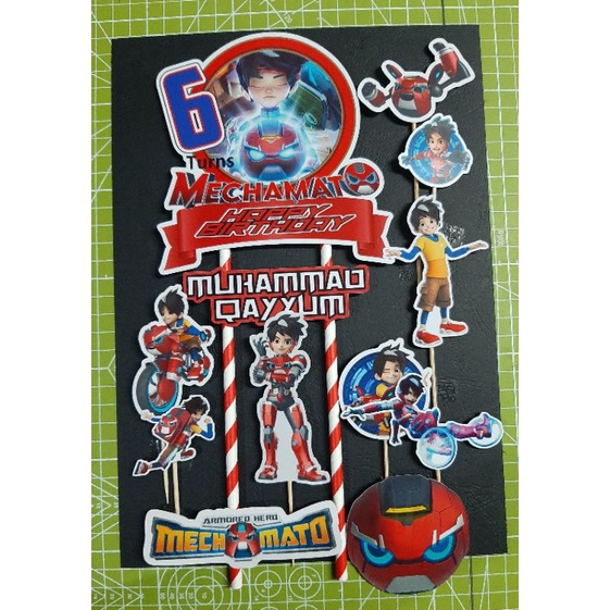 MECHAMATO D03 Custom Cake Topper Happy Birthday Laminated Material ...