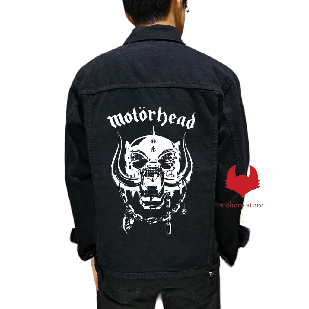 Men's Screen Printing Printing Jeans Jacket - BLACK MOTORHEAD PREMIUM ...