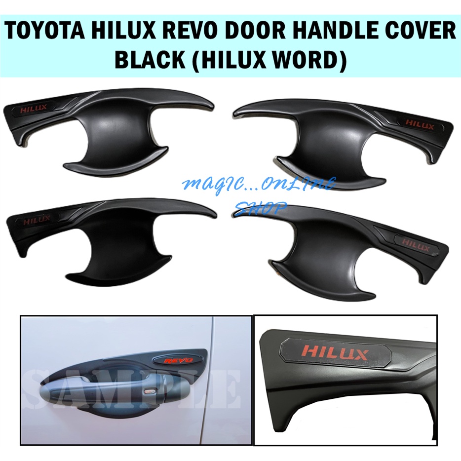 TOYOTA HILUX REVO ROCCO 2016-ON DOOR HANDLE COVER BLACK(HILUX WORD ...