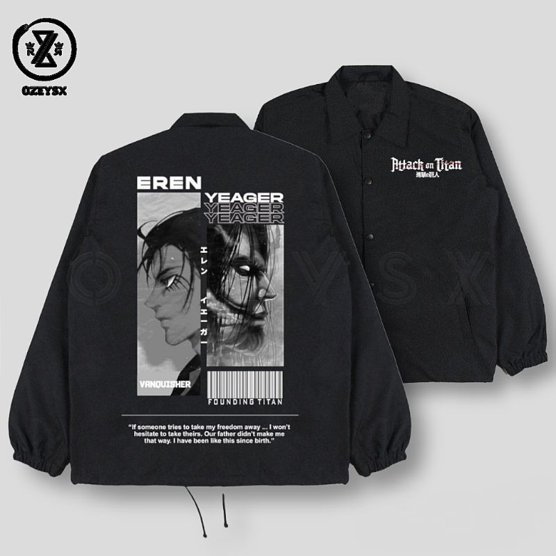 Coach Jacket Anime Eren Yeager Attack On Titan Limited Edition Adult ...
